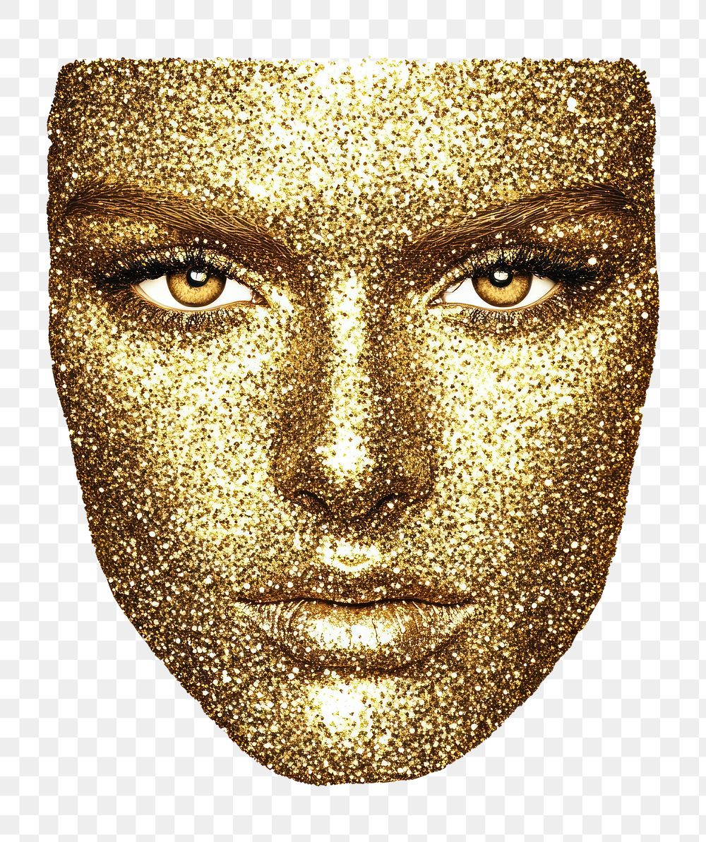 PNG Gold glitter person face | Free PNG - rawpixel