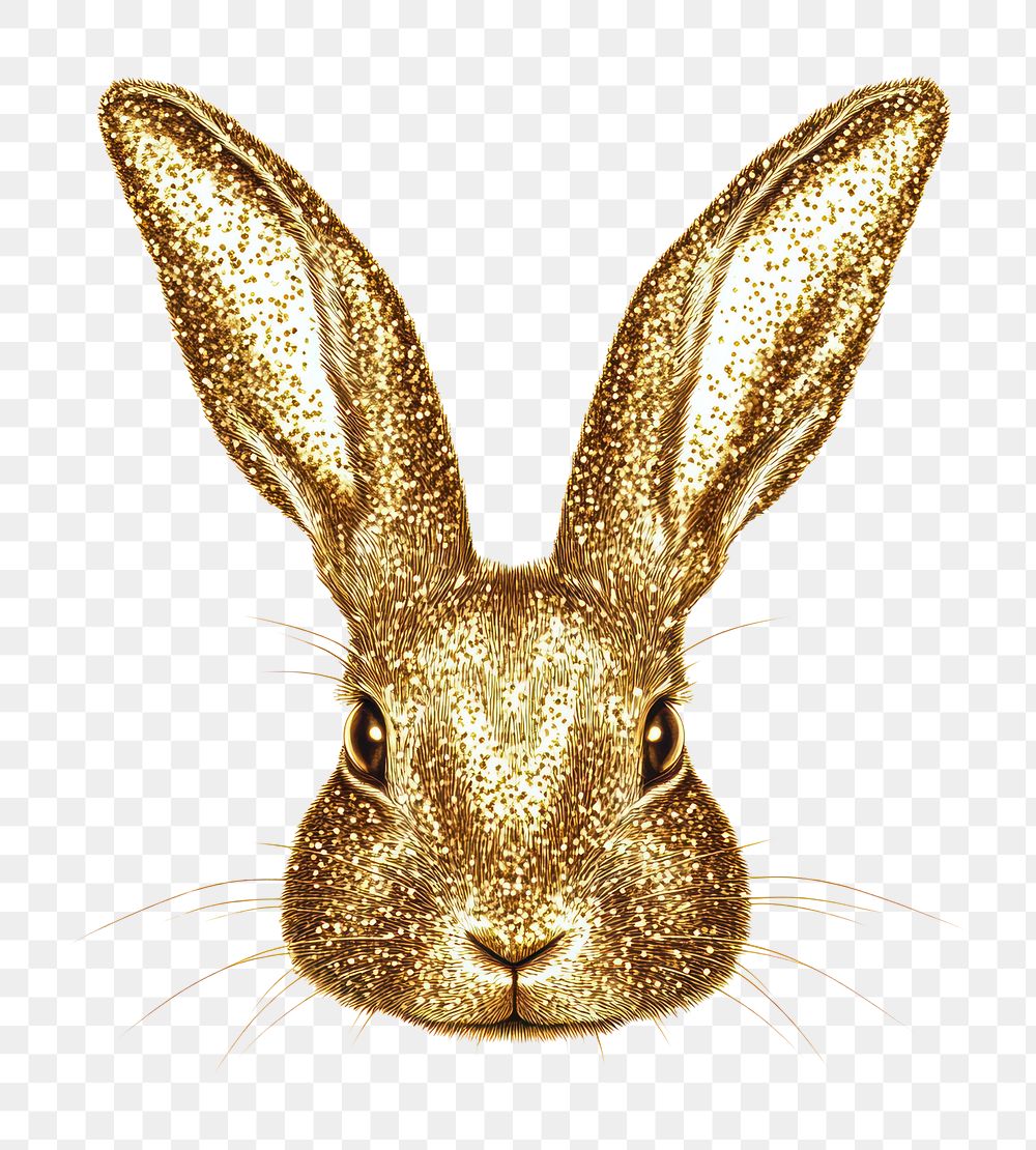 PNG Gold glitter rabit face | Free PNG - rawpixel