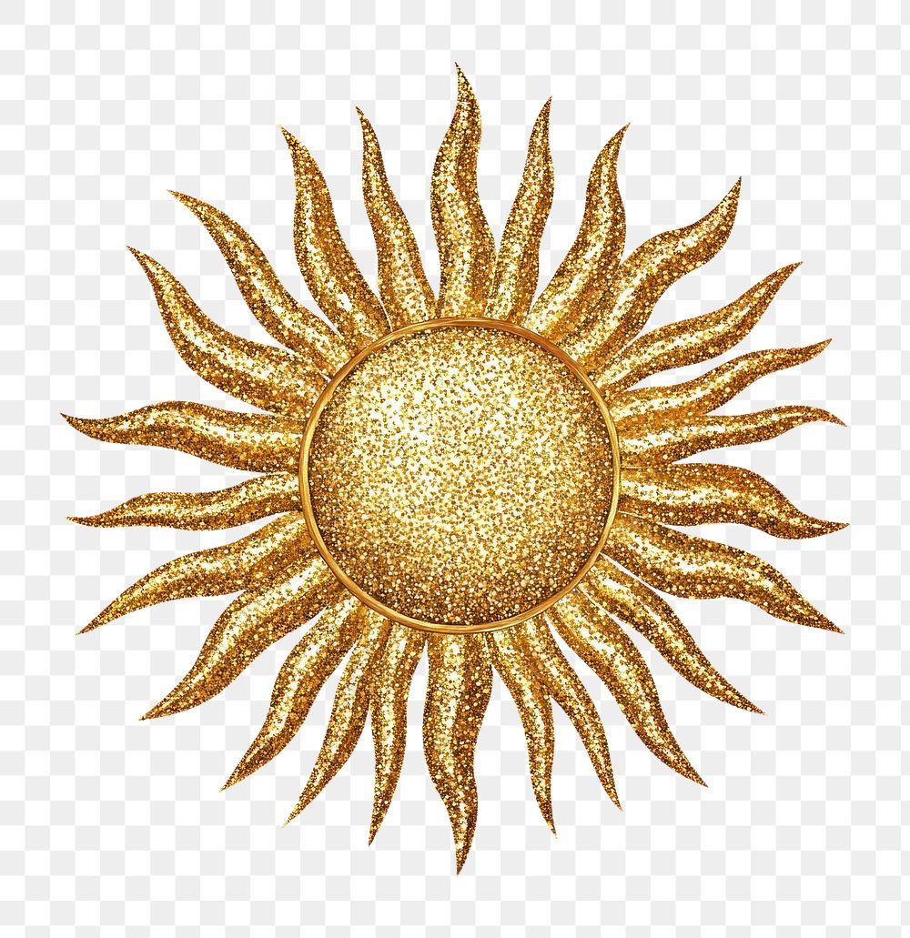 PNG Gold glitter sun art | Premium PNG - rawpixel