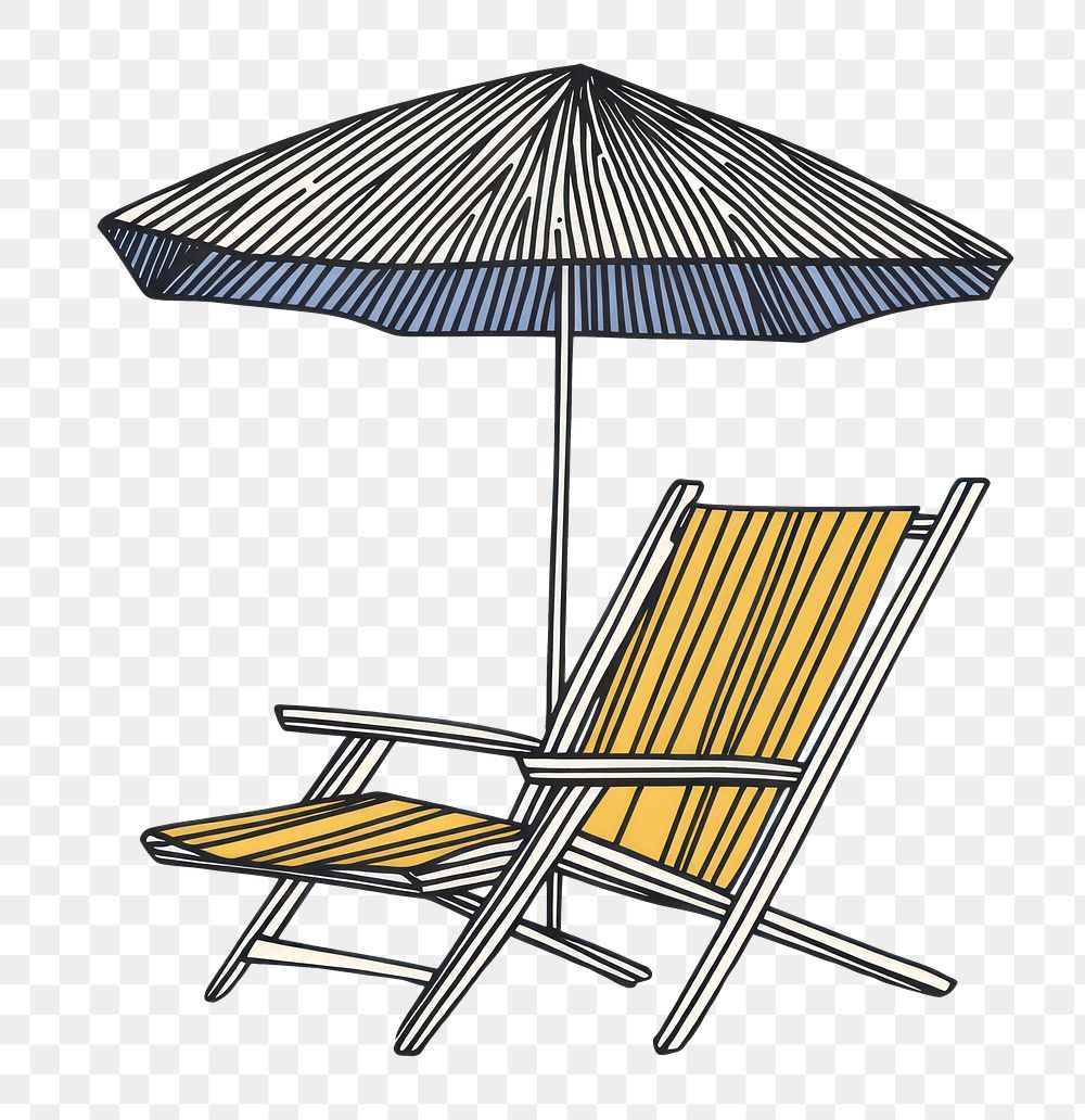 PNG Beach chair an umbrella | Free PNG - rawpixel