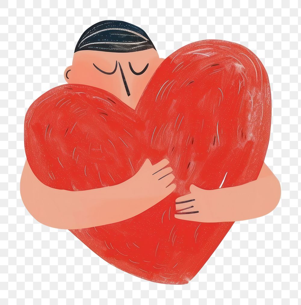 PNG Heart arm hugging illustration | Free PNG - rawpixel