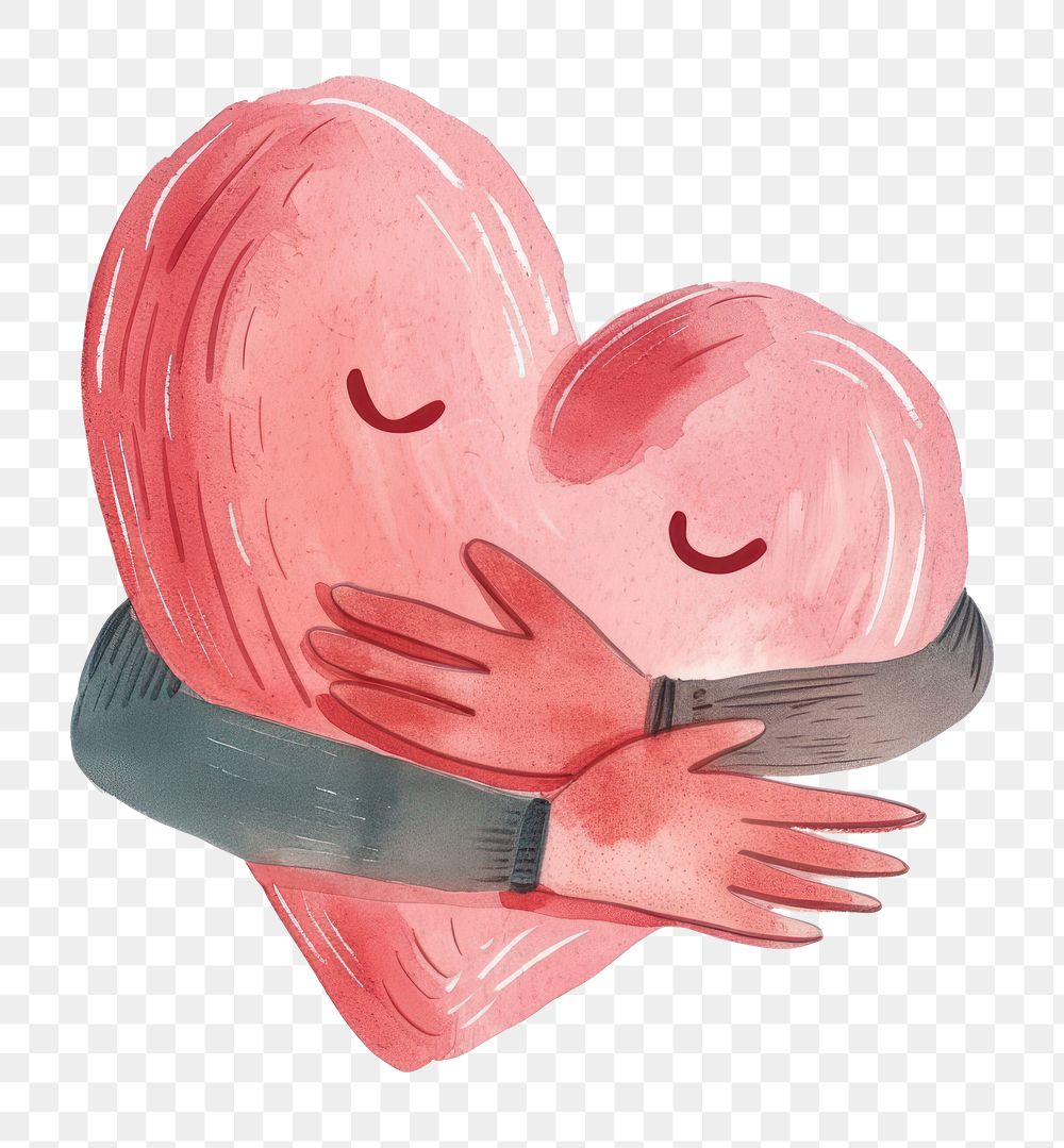 PNG Heart arm hugging illustration | Free PNG - rawpixel