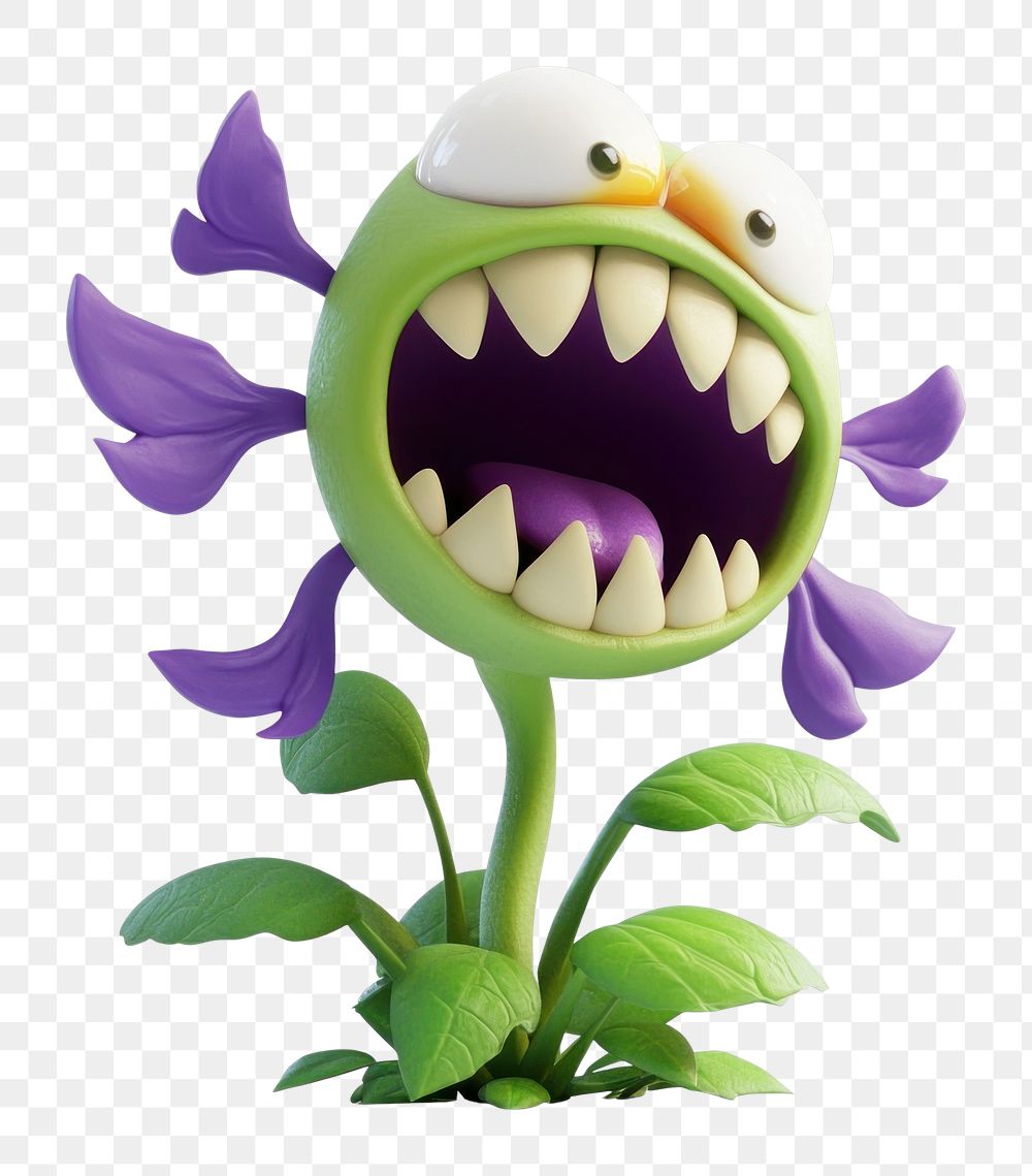 PNG Man-eating plant purple character | Free PNG - rawpixel