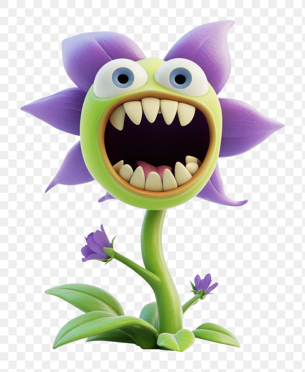 PNG Man-eating plant purple cartoon | Free PNG - rawpixel