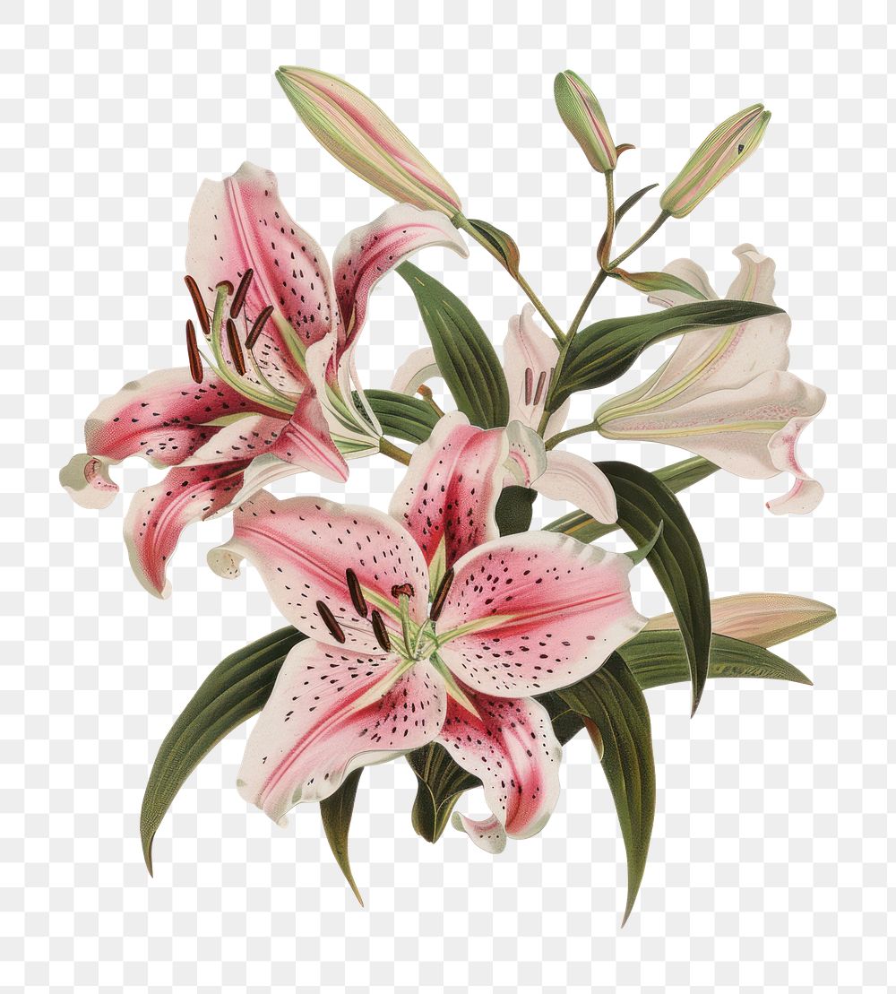 PNG Lily shape flower collage | Free PNG - rawpixel