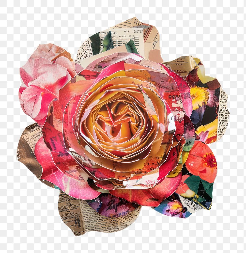 PNG Rose shape flower collage | Free PNG - rawpixel