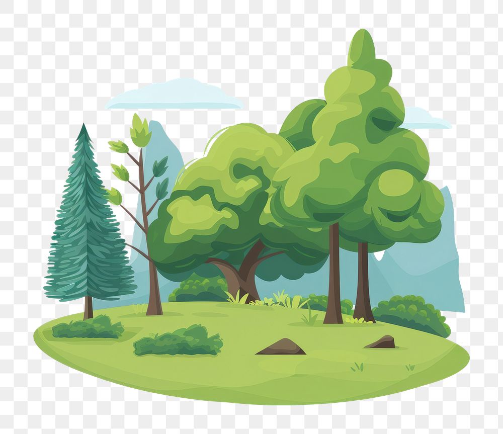 PNG Trees illustration landscape outdoors. | Free PNG - rawpixel