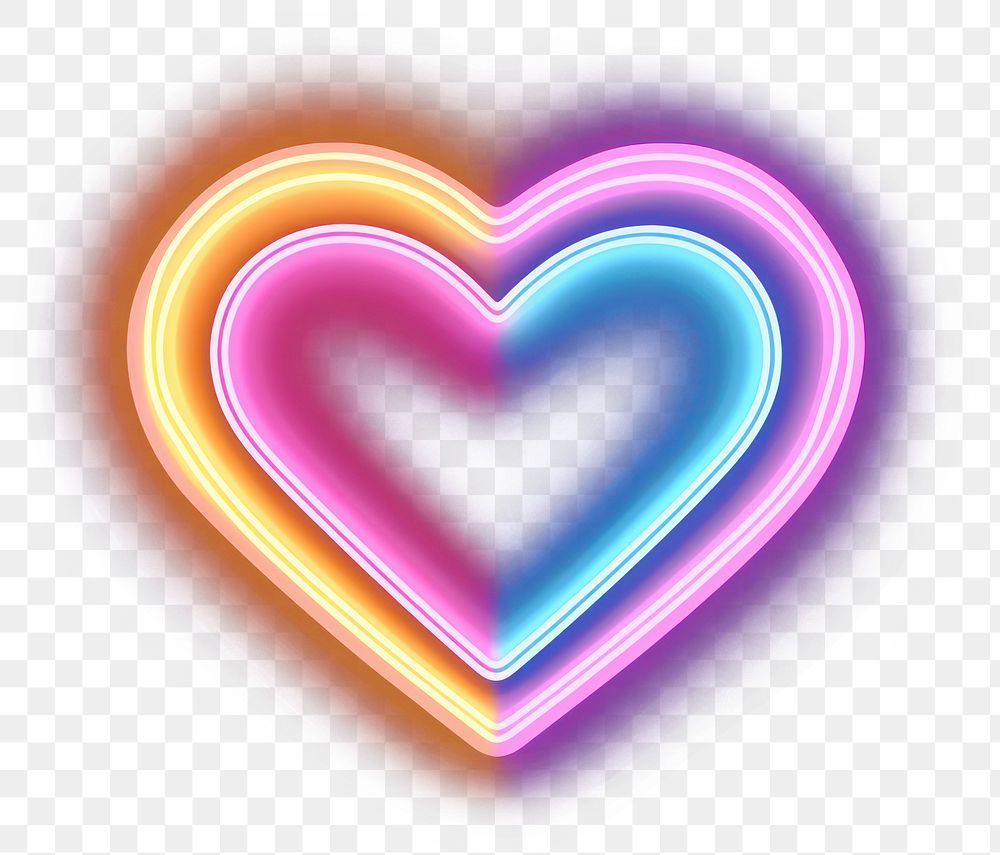 PNG Neon heart symbol illustration | Free PNG - rawpixel