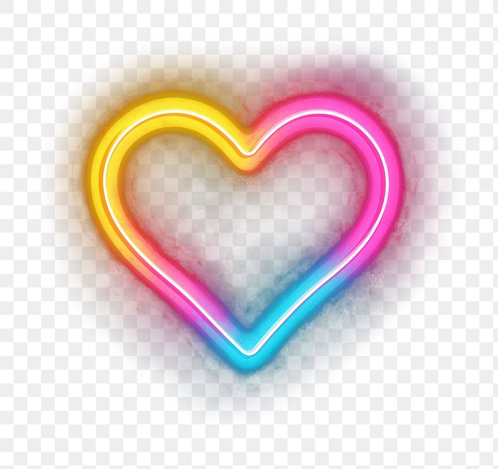 PNG Neon heart symbol illustration | Free PNG - rawpixel