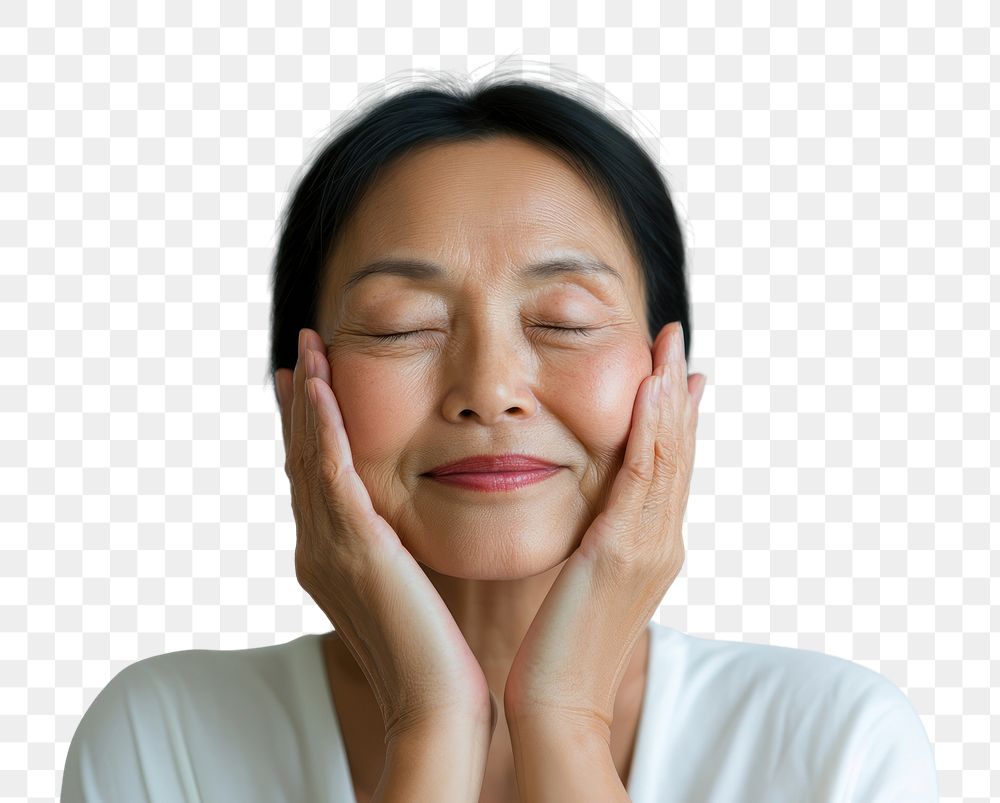 PNG Touching skin woman expression | Free PNG - rawpixel