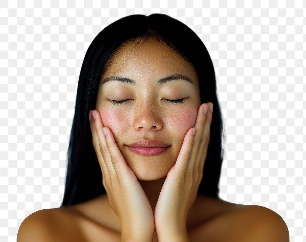 PNG Touching skin woman face | Free PNG - rawpixel
