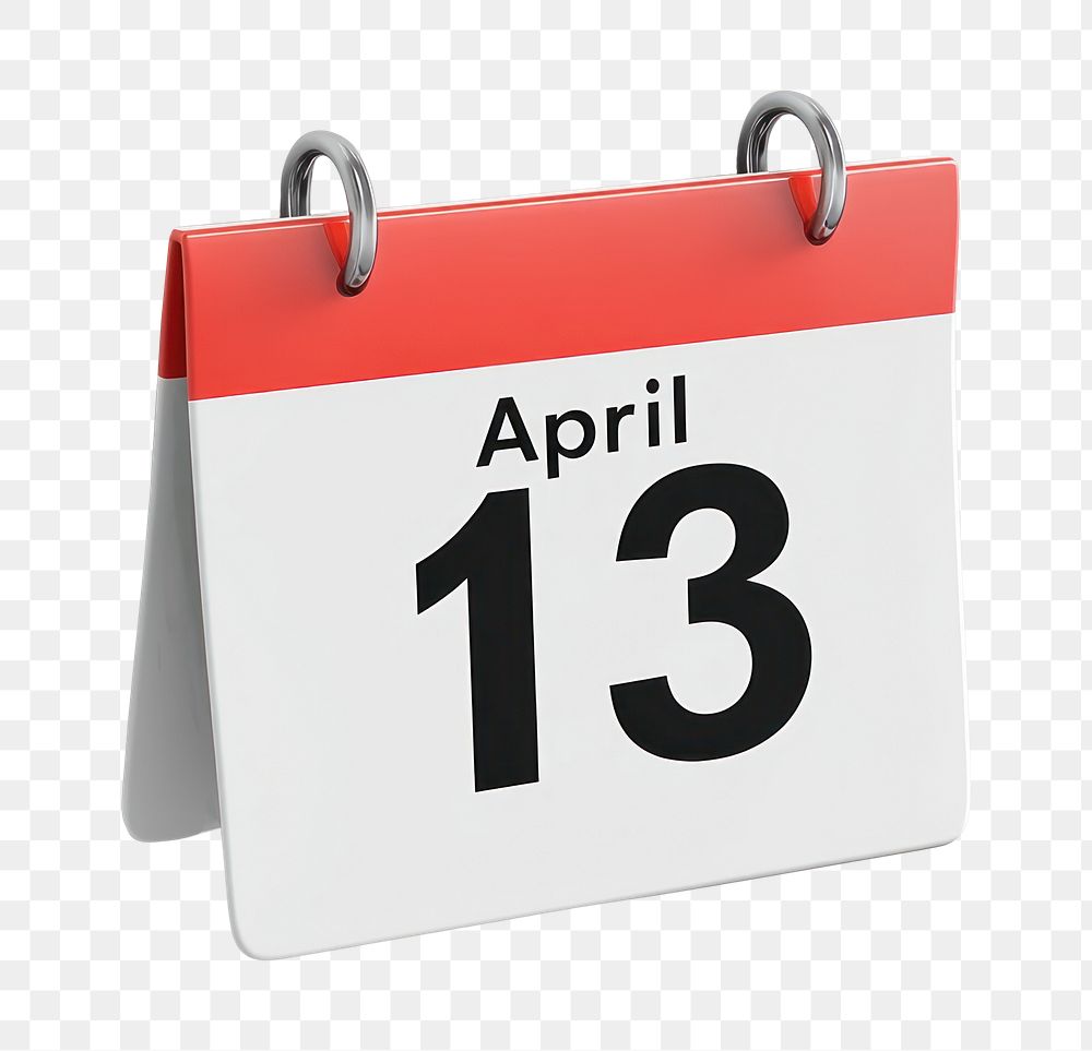 PNG 3d simple calendar april | Free PNG - rawpixel