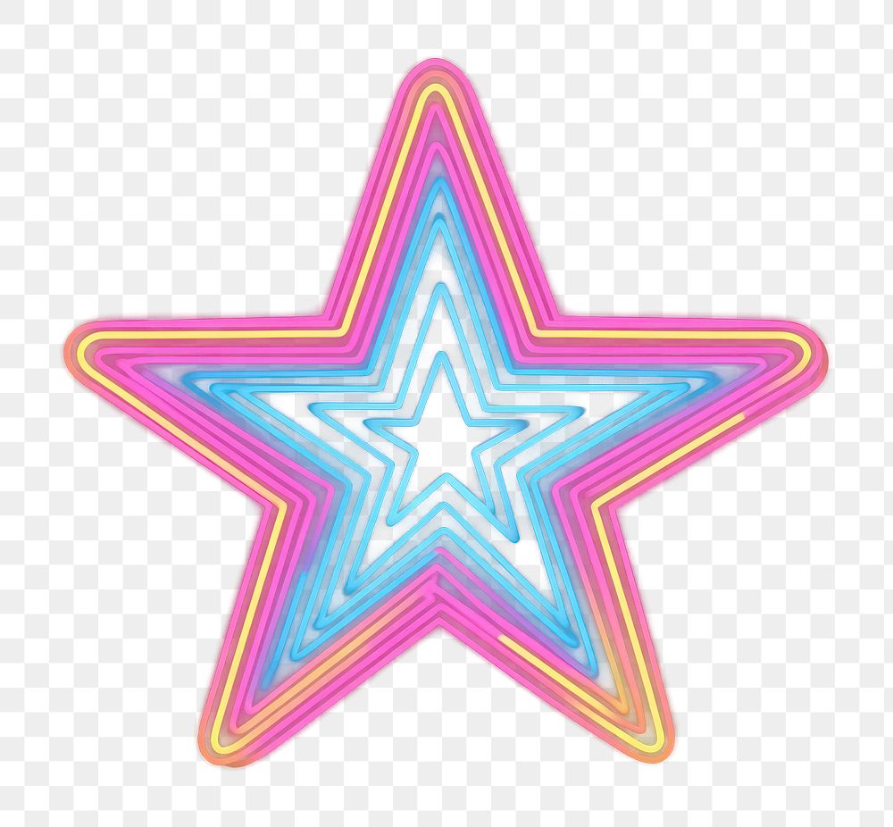 PNG Concentric bold neon star | Free PNG - rawpixel
