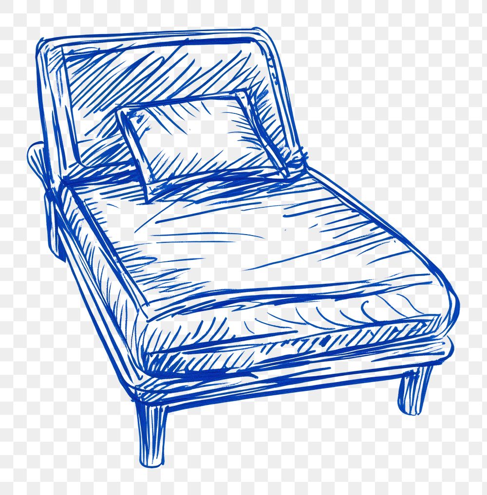 PNG Outline Daybed drawing furniture | Free PNG - rawpixel