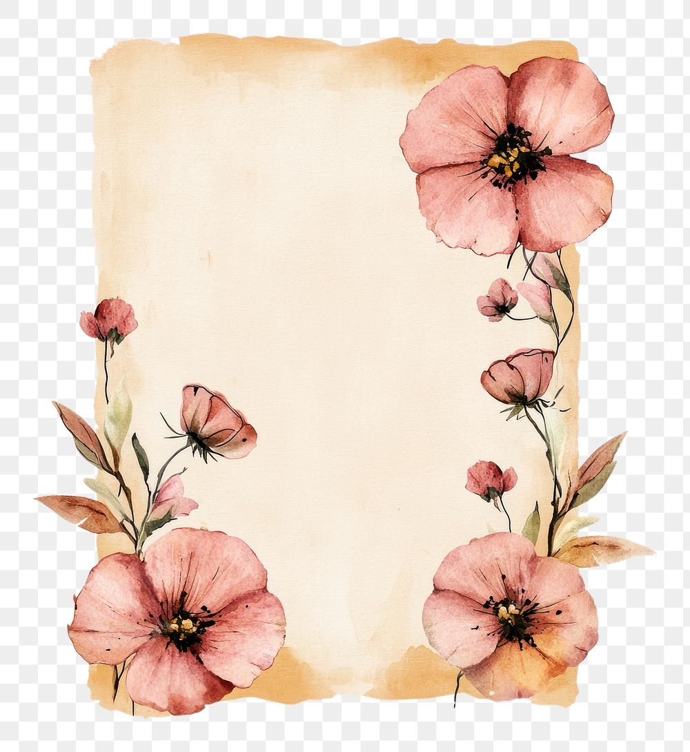PNG Aesthetic floral note paper | Free PNG - rawpixel