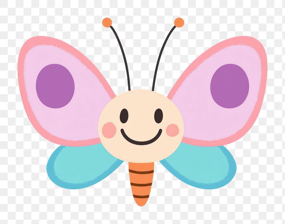 PNG Butterfly smile illustration insect | Free PNG - rawpixel