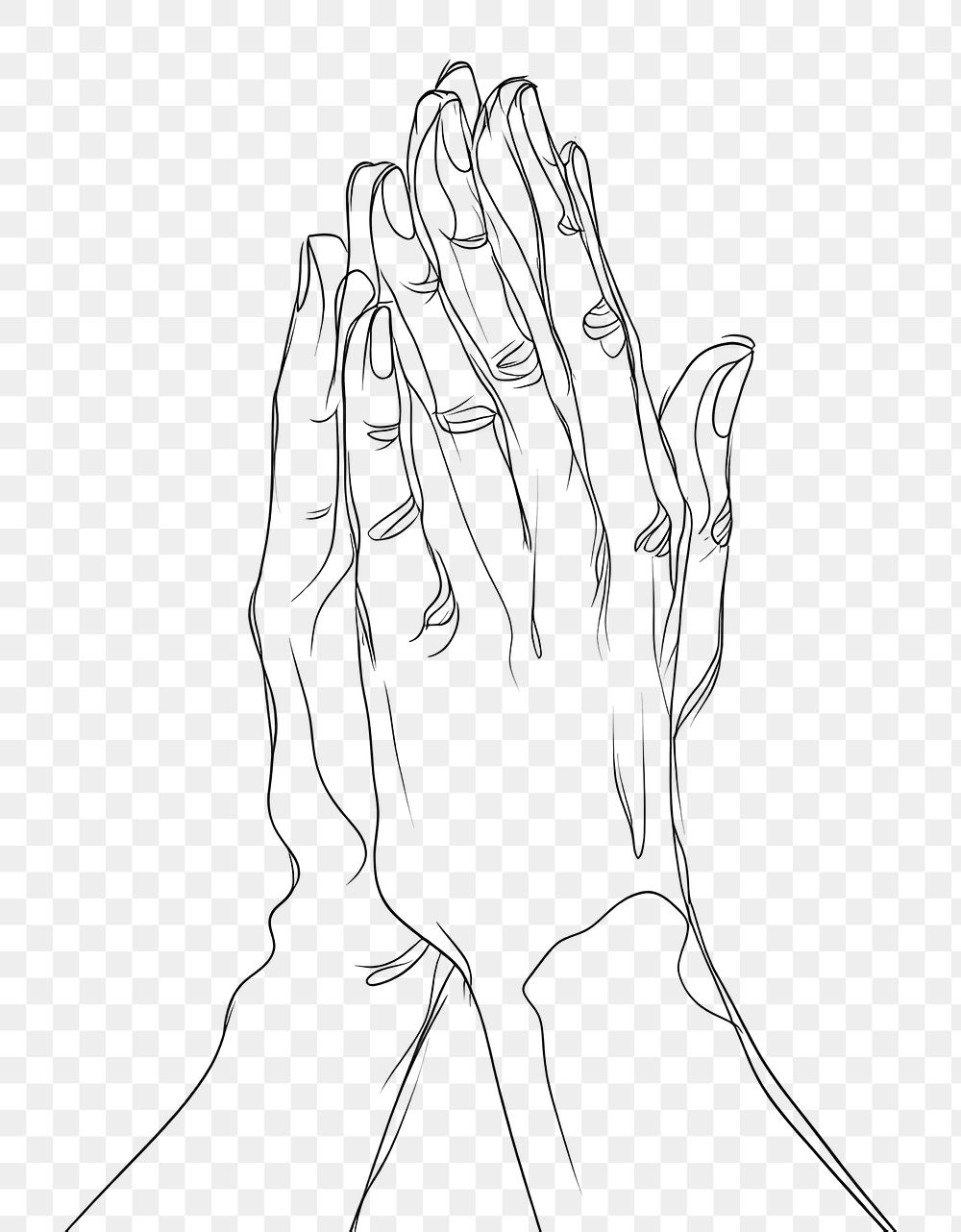 PNG Praying hands drawing line | Free PNG - rawpixel