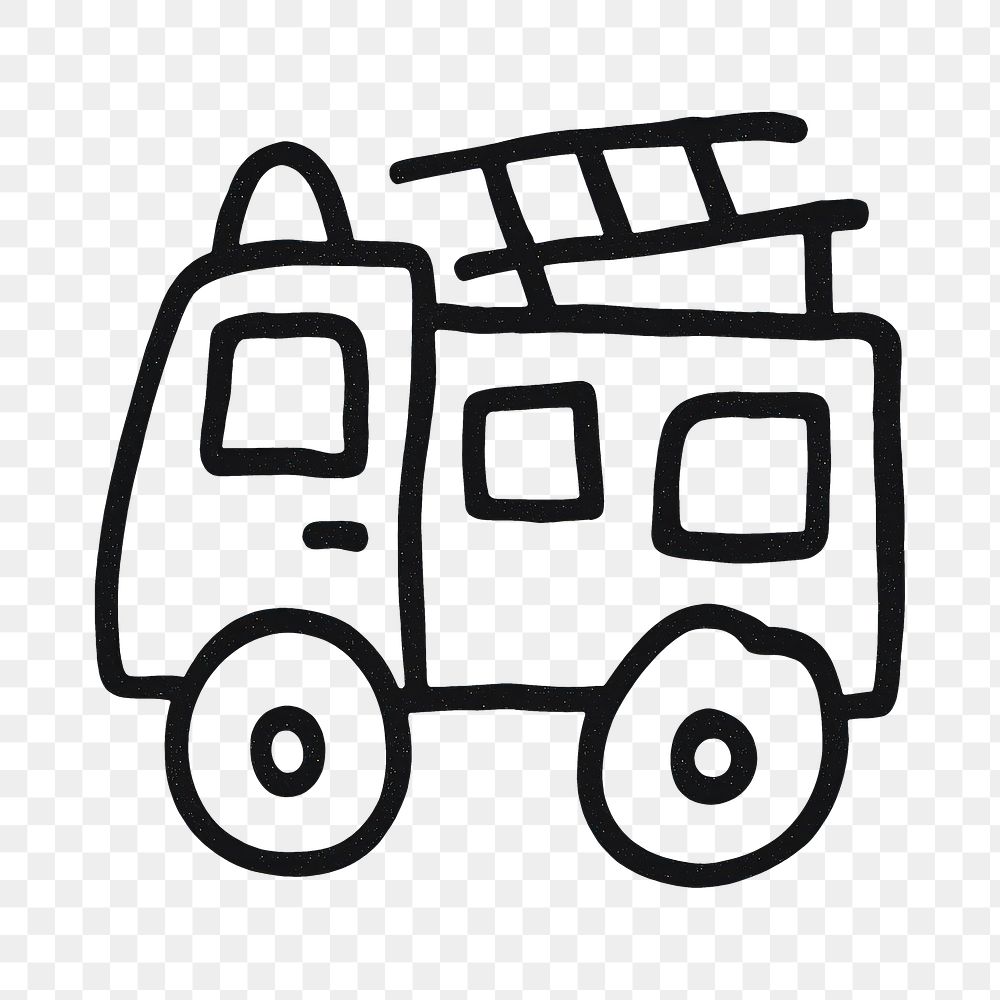 PNG Simple black fire truck | Free PNG - rawpixel
