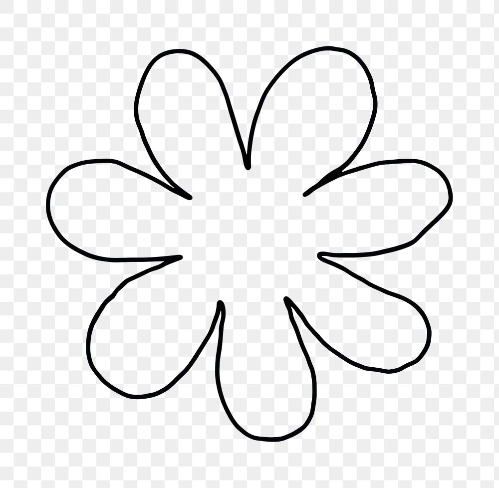 Flowers Simple Drawing Shadow Black Cartoon Images | Free Photos, PNG ...