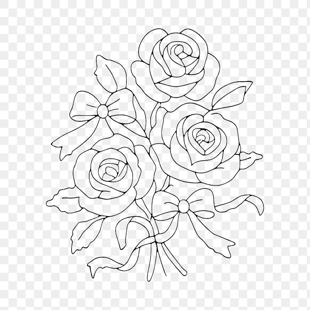 Rose Flower Line Art Cute Images | Free Photos, PNG Stickers ...