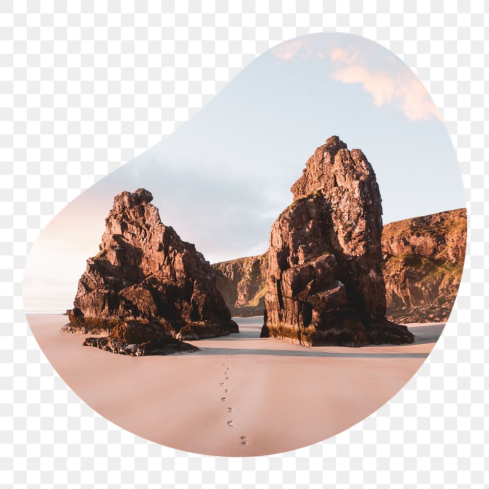 Beautiful beach png footprints badge | Free PNG - rawpixel