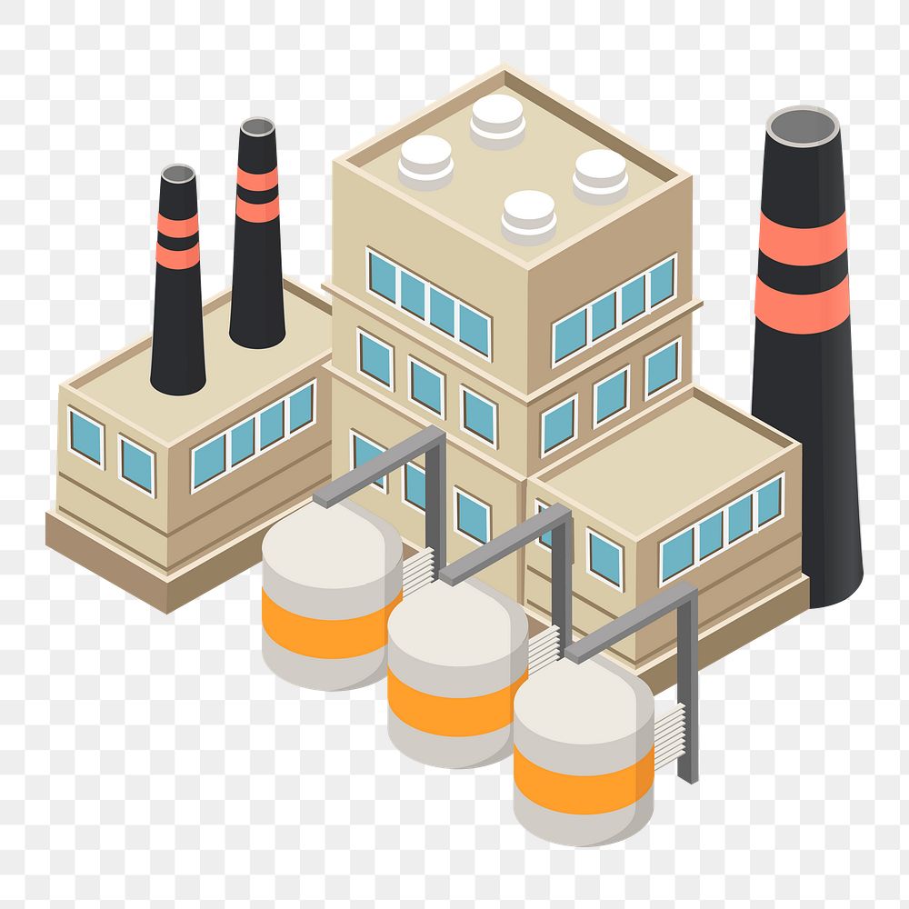 Factory building png sticker, 3D | Free PNG - rawpixel