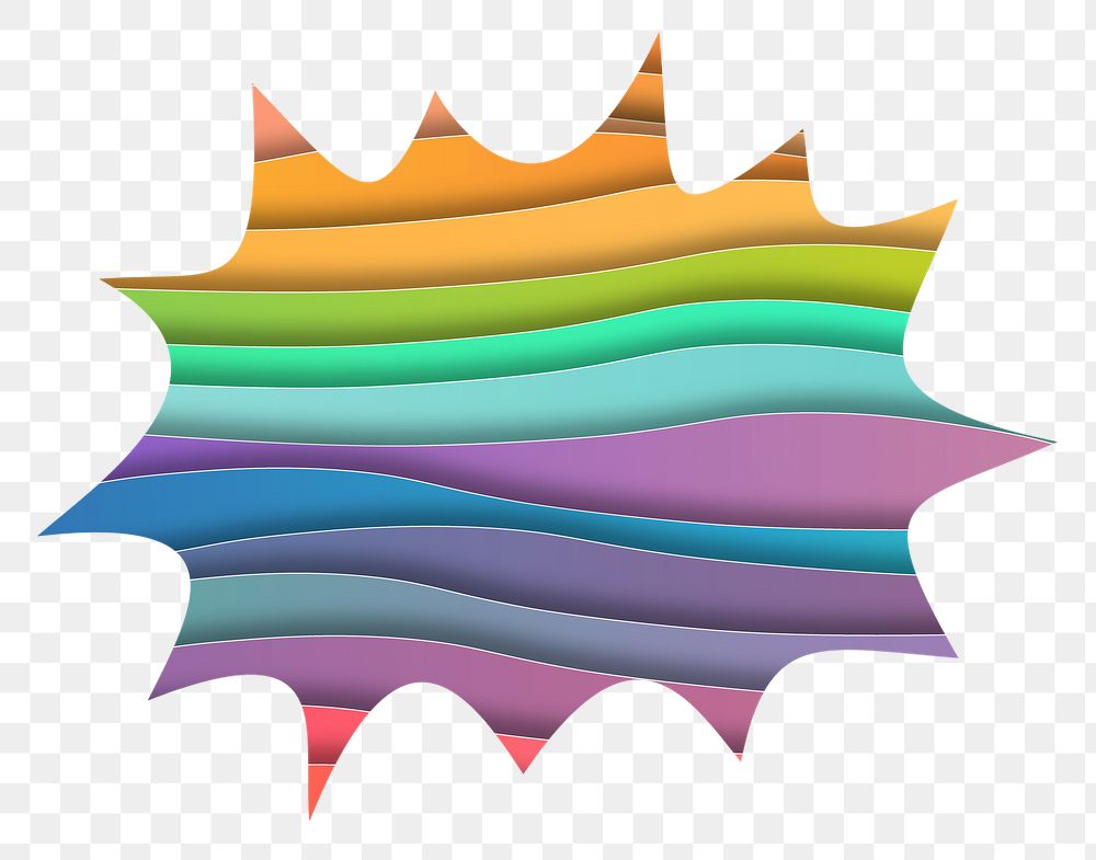 Rainbow paper png waves badge | Free PNG - rawpixel