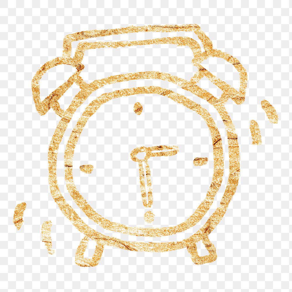 Alarm clock png sticker, gold | Free PNG - rawpixel