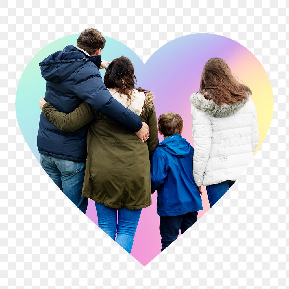 Happy family png, heart badge | Premium PNG - rawpixel