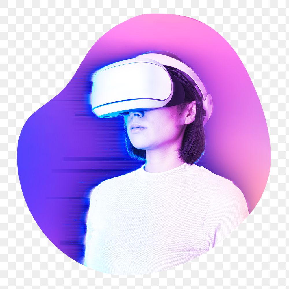 Png woman wearing vr glass, | Premium PNG - rawpixel