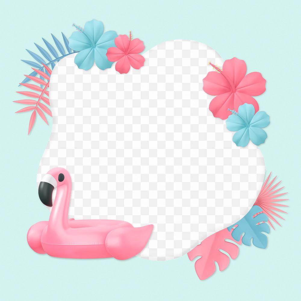 3D summer frame png, pastel | Premium PNG - rawpixel