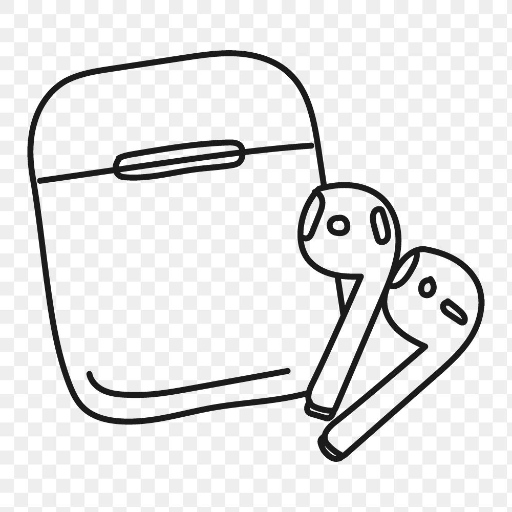 Wireless earphones png sticker, gadget | Premium PNG - rawpixel
