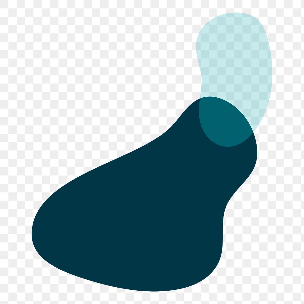 Blue abstract png shape sticker, | Premium PNG - rawpixel