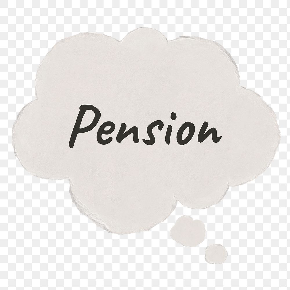 Pension png thought bubble sticker | Premium PNG - rawpixel