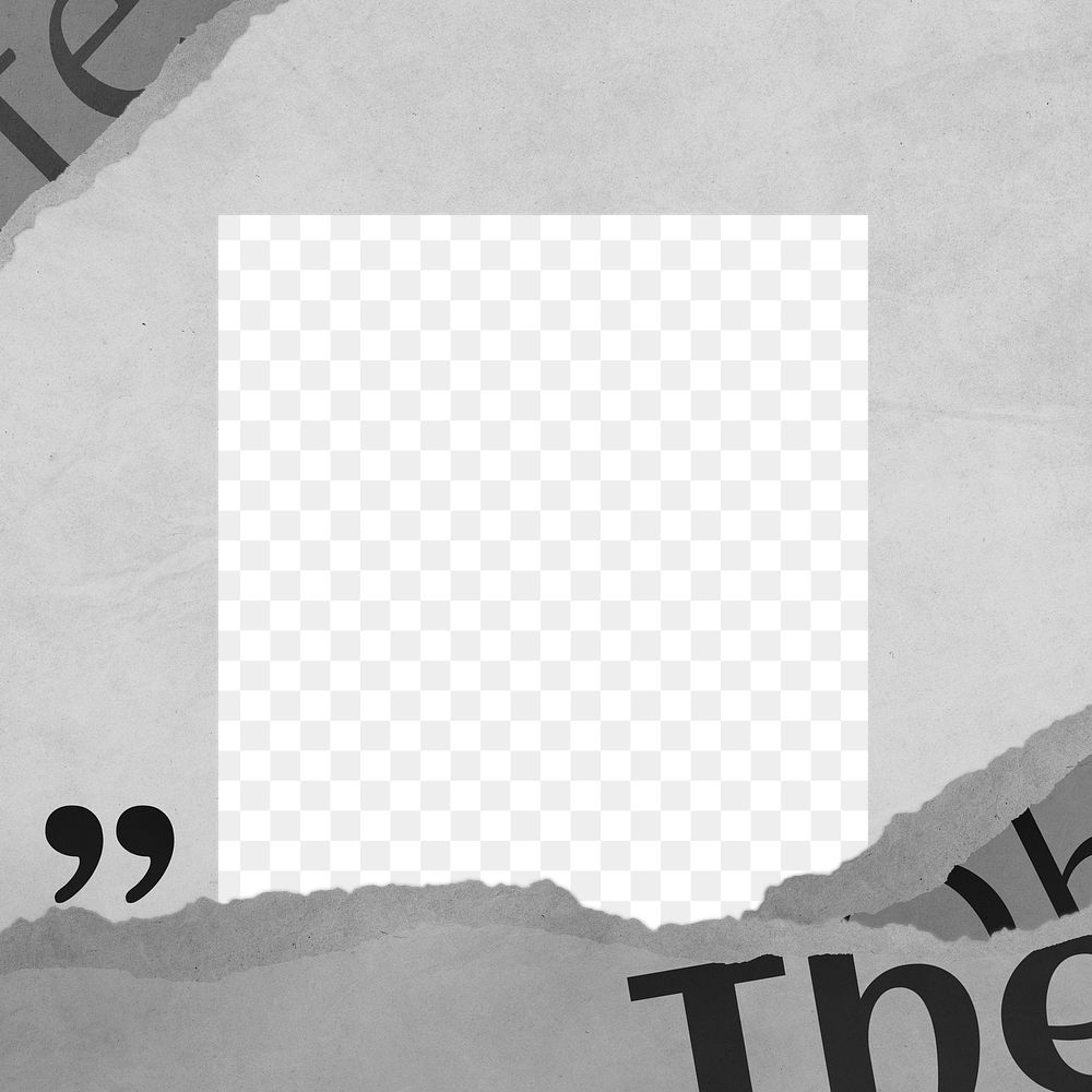Gray ripped paper png frame, | Free PNG - rawpixel