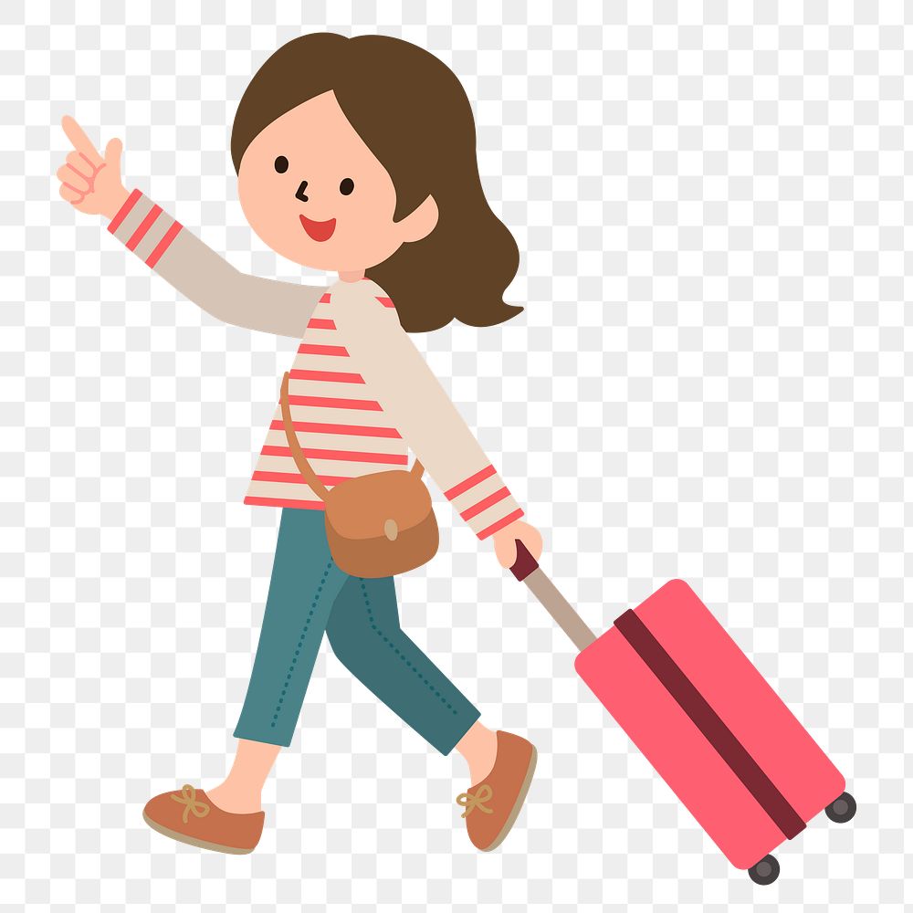 Woman traveller png illustration, transparent | Free PNG - rawpixel