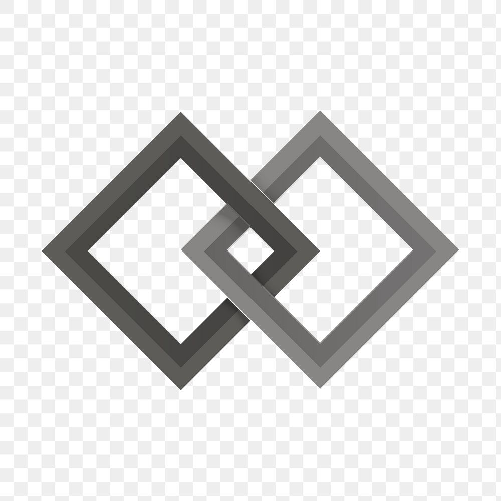 Two squares png sticker, gray, | Premium PNG - rawpixel