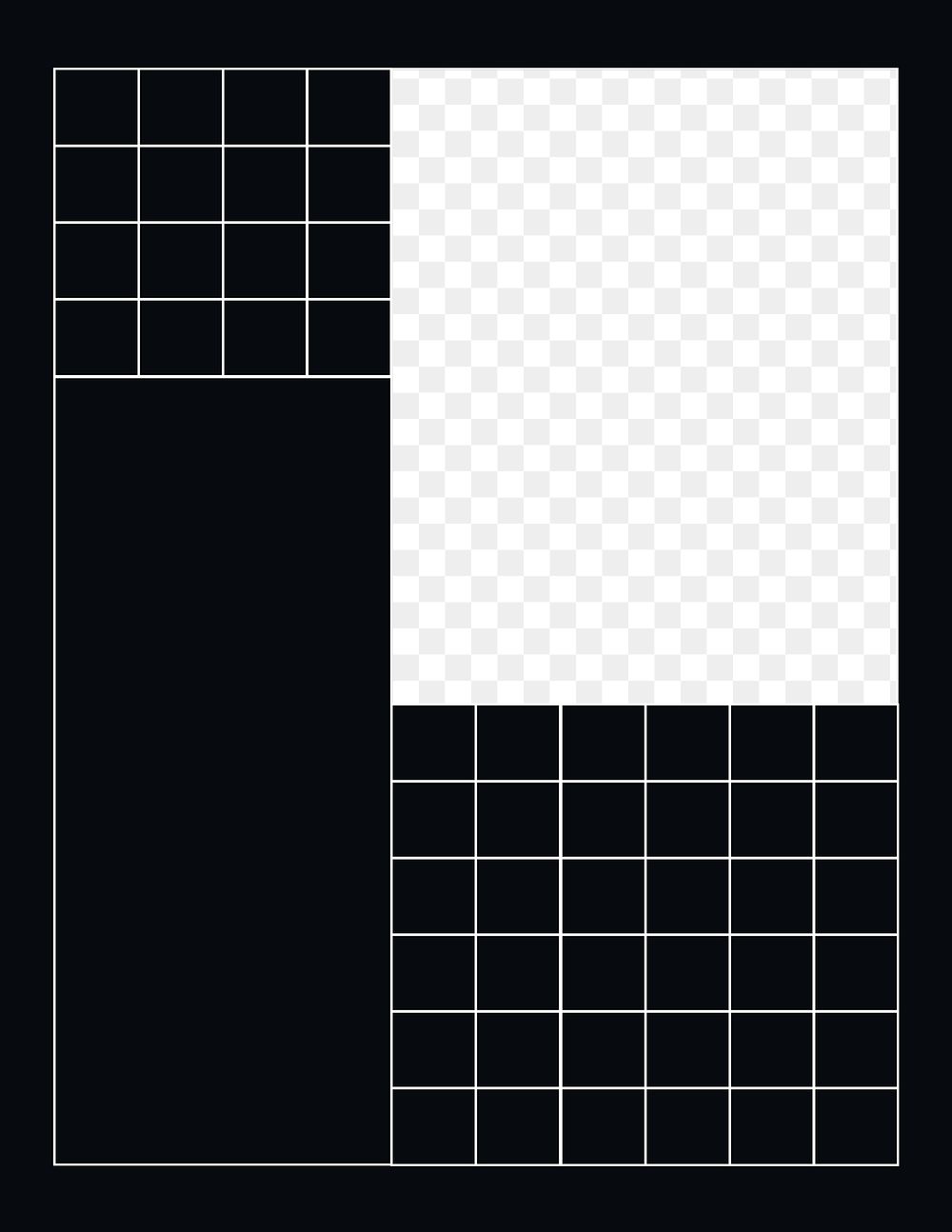 Grid rectangle png frame, black | Premium PNG - rawpixel