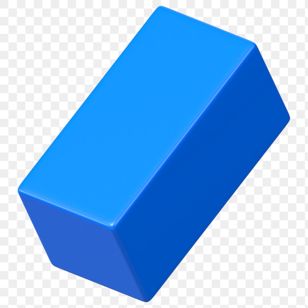 3D blue cuboid png, geometric | Premium PNG - rawpixel