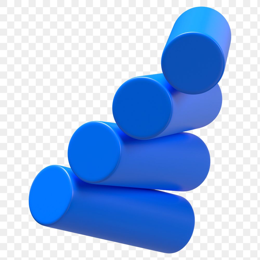 3D cylinder stack png blue | Free PNG - rawpixel