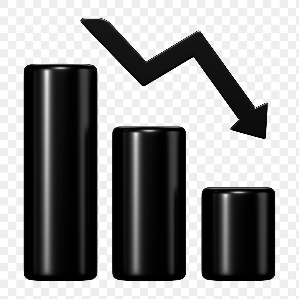 Black bar graph png 3D | Premium PNG - rawpixel