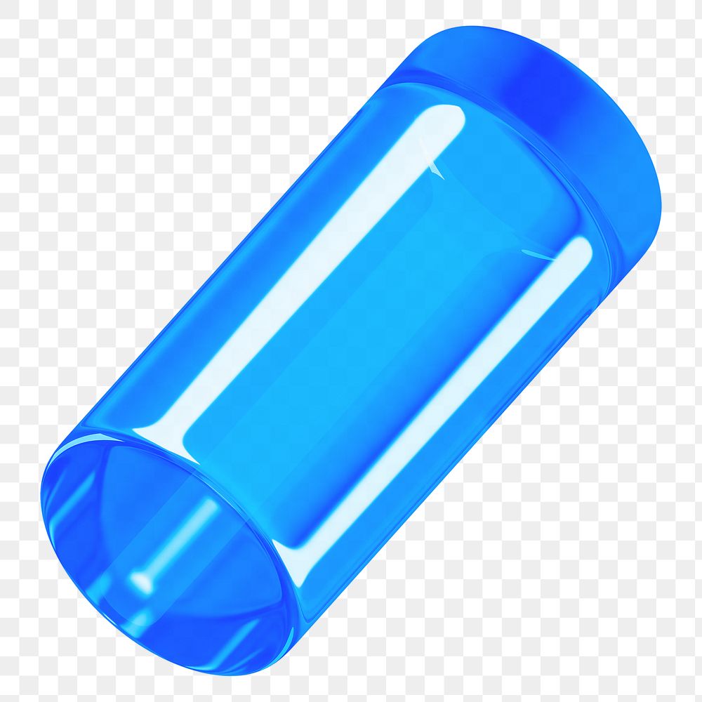 Blue cylinder png 3D geometric | Premium PNG - rawpixel