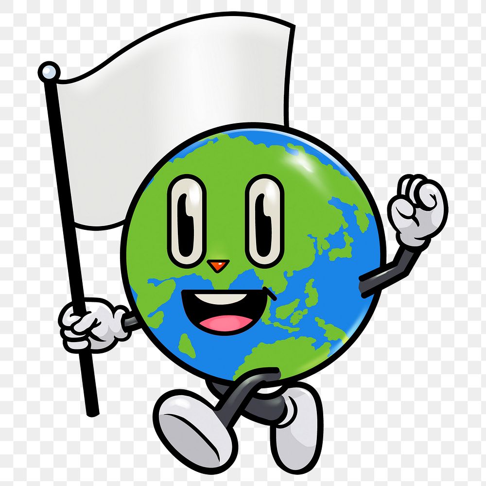 Globe holding png white flag | Premium PNG - rawpixel