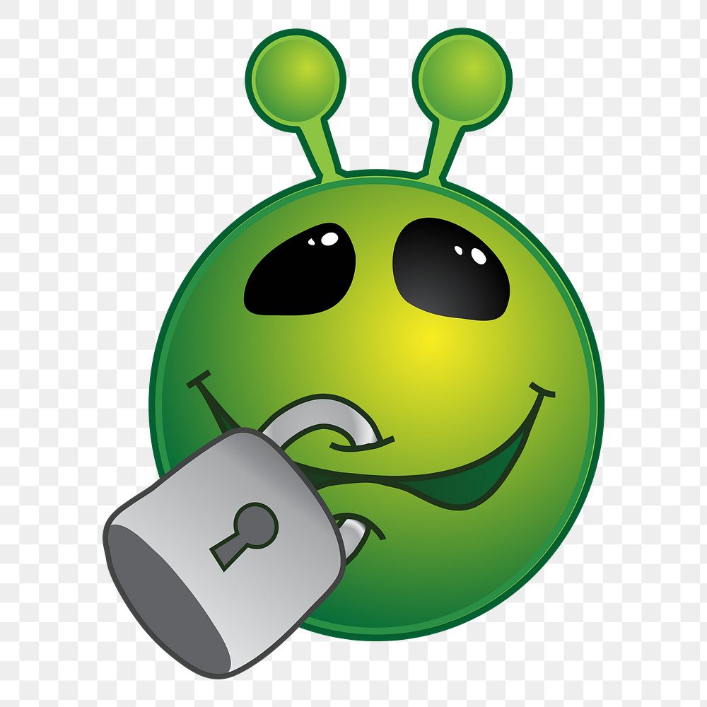 Locked lips alien cartoon png | Free PNG - rawpixel