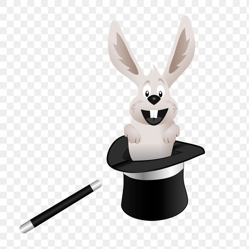 Png rabbit in hat clipart, | Free PNG - rawpixel