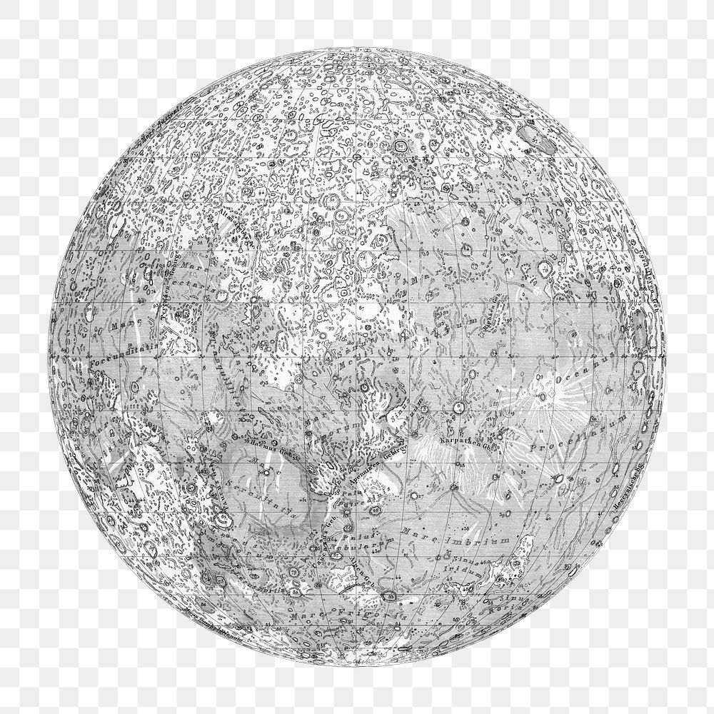 Vintage moon png illustration, transparent | Premium PNG - rawpixel