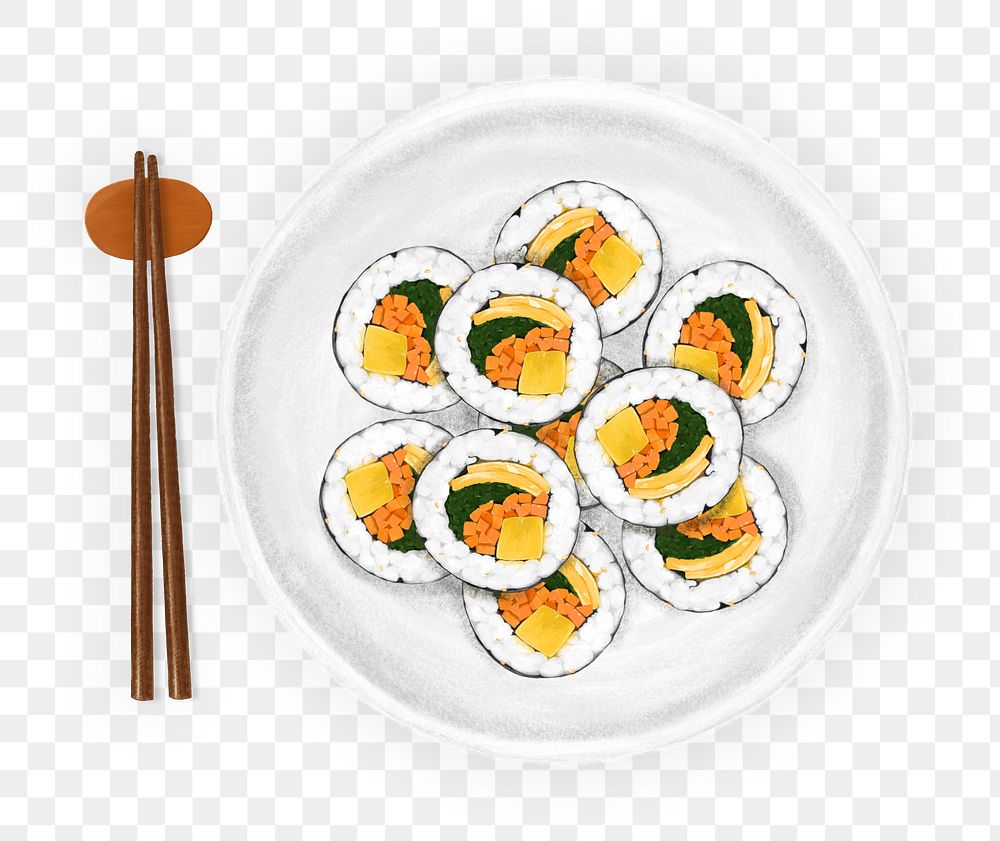 PNG Kimbap, Korean food illustration, | Premium PNG - rawpixel