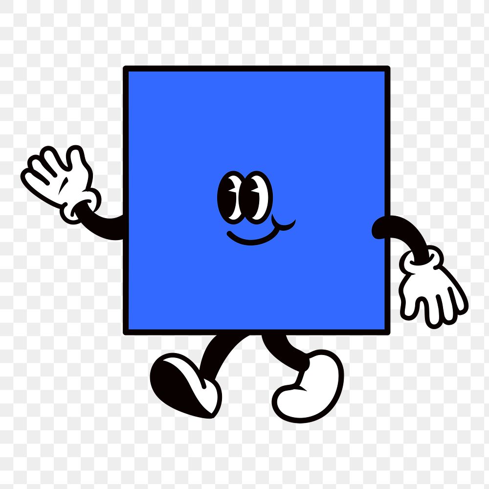 Square shape cartoon png, creative | Premium PNG - rawpixel