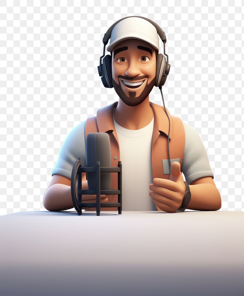 PNG podcaster animated cheerful microphone | Premium PNG - rawpixel