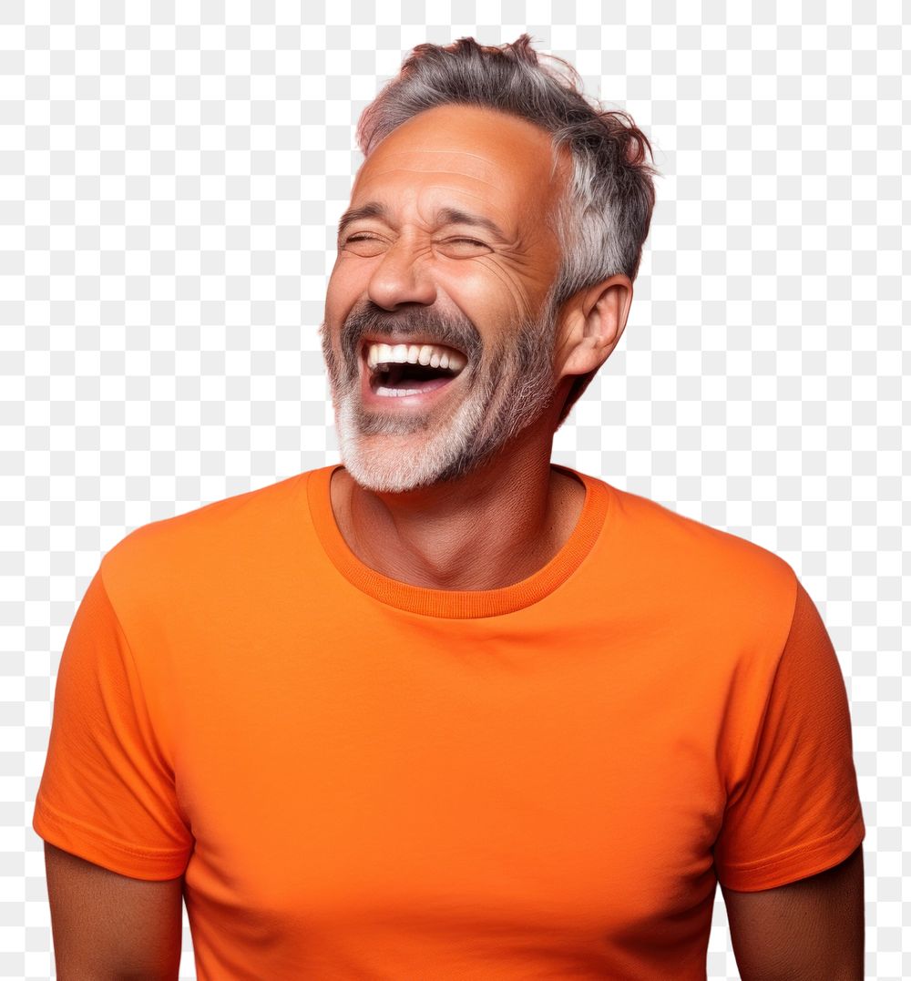 PNG Laughing t-shirt adult relaxation. | Premium PNG - rawpixel